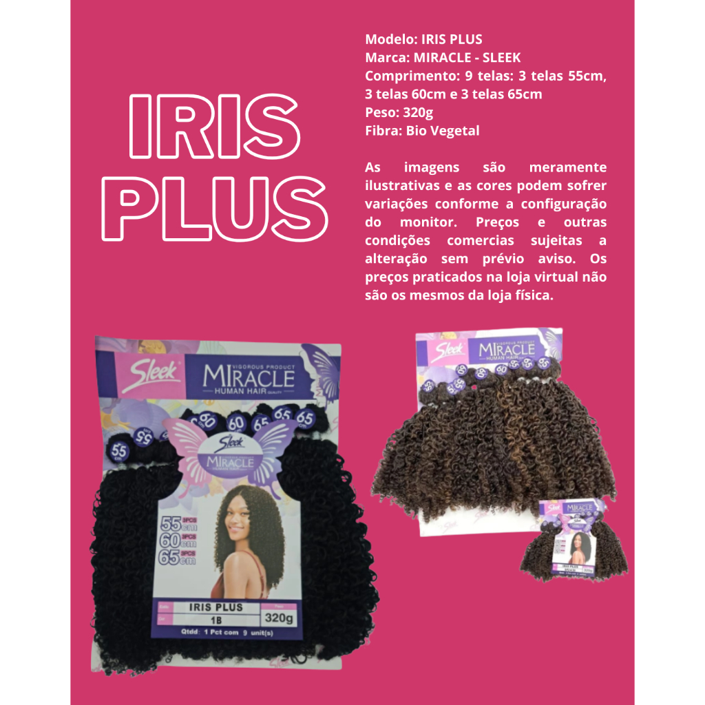 Cabelo cacheado Miracle Iris Plus 320g | Shopee Brasil