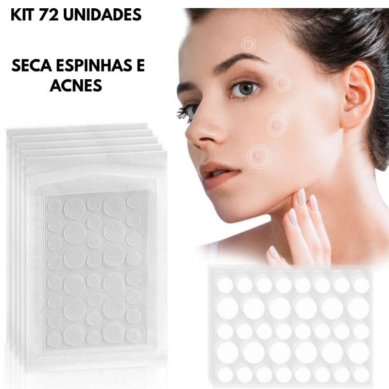 Kit 72 Adesivos Seca Espinha e Acnes Hidrocoloide | Shopee Brasil