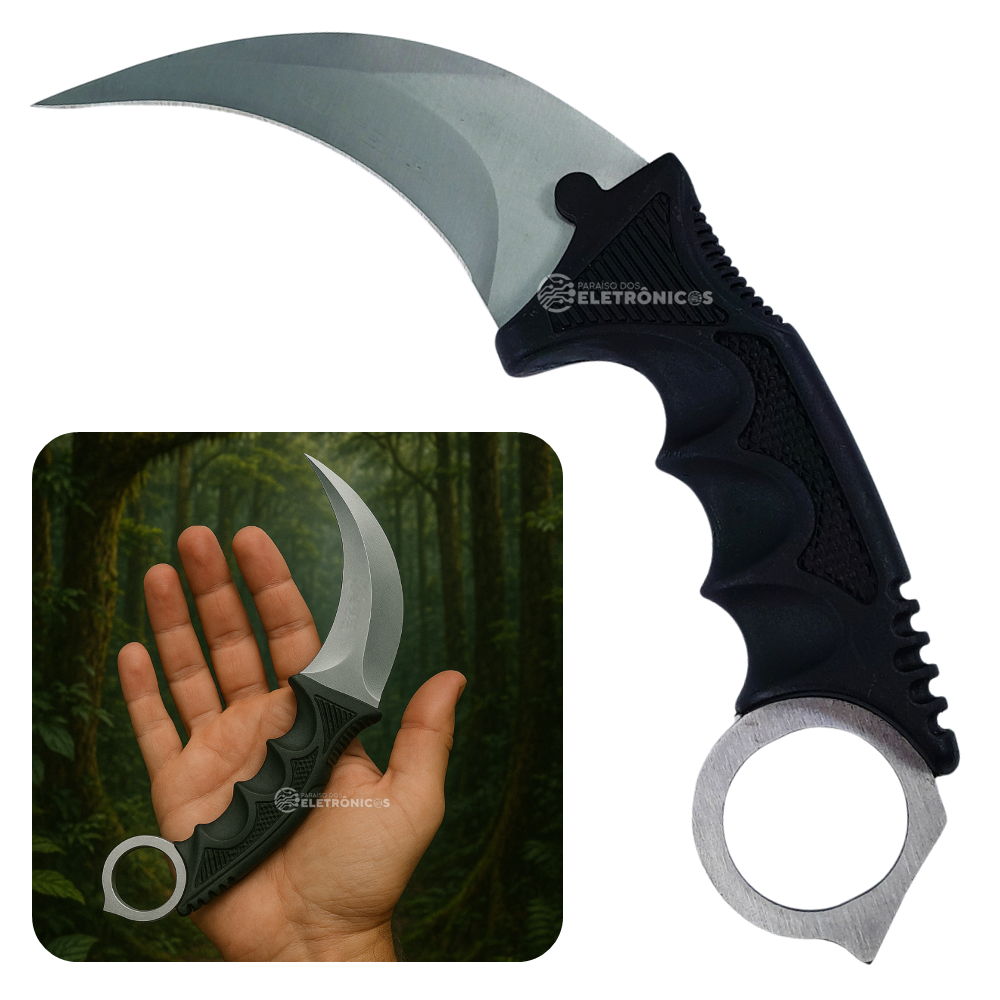 Faca Curva Karambit Artes Marciais com Empunhadura Ergonômica SLKD86 ...
