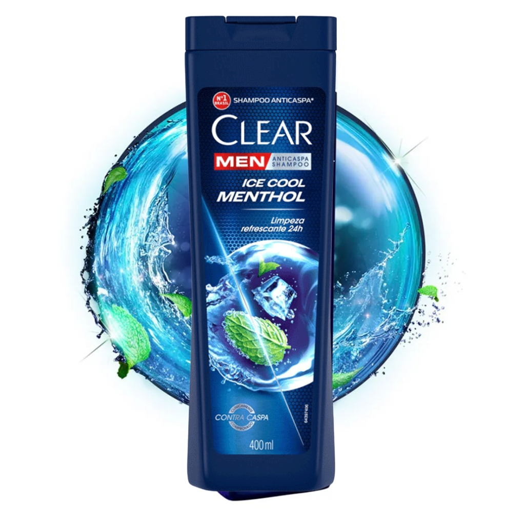 Clear Men Ice Cool Menthol 400ml | Shampoo Anticaspa com Mentol ...
