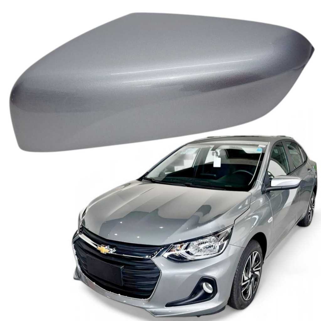 Capa Retrovisor Onix Plus 2020 2021 2022 2023 2024 2025 Lado Esquerdo Prata Shark Sem Furo ...