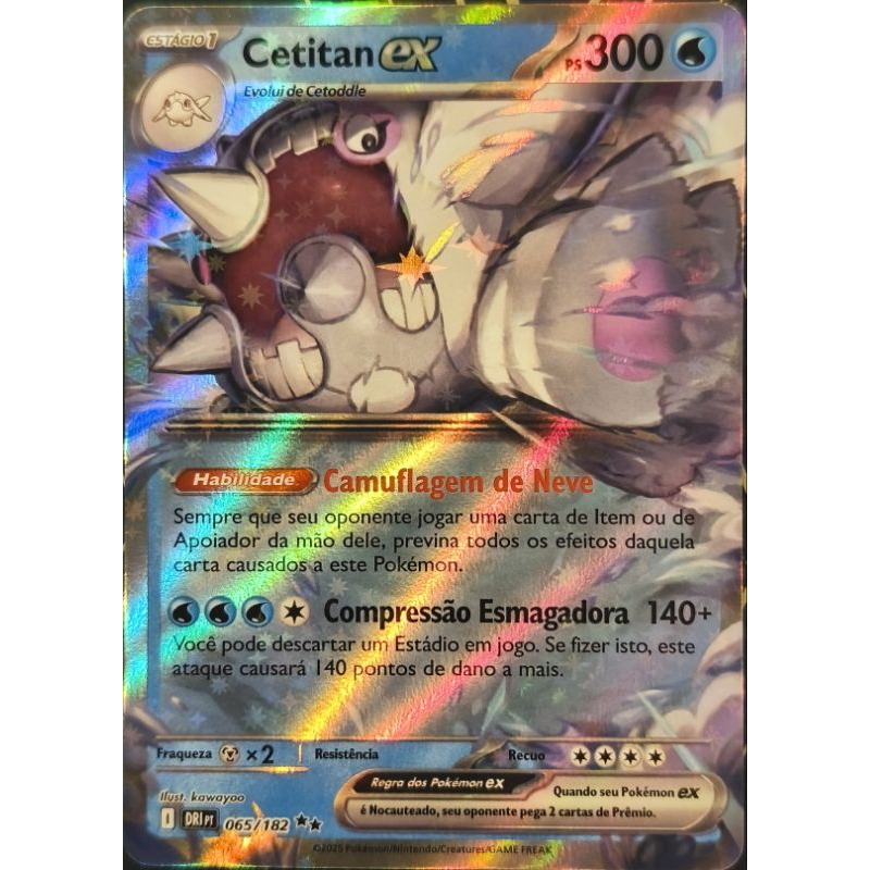 Card Pokémon - Cetitan ex (065/182) - Rivais Predestinados | Shopee Brasil
