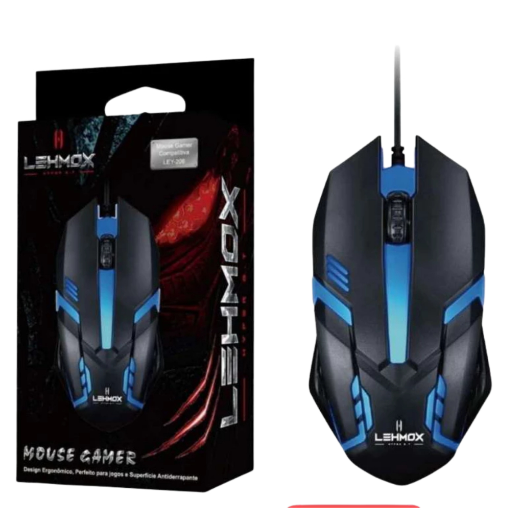 Mouse Gamer Lehmox Com Fio Cor Preto Rgb Luzes Pc | Shopee Brasil