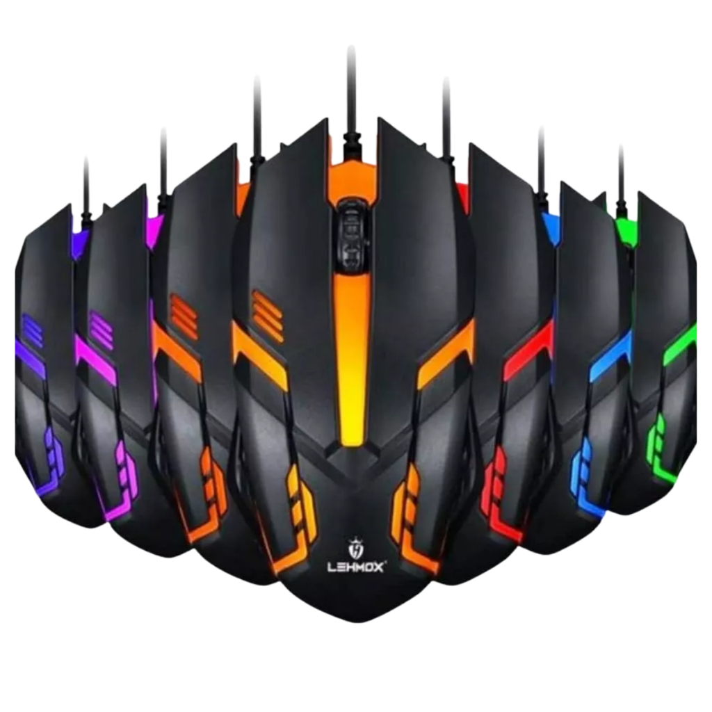 Mouse Gamer Lehmox Com Fio Cor Preto Rgb Luzes Pc | Shopee Brasil