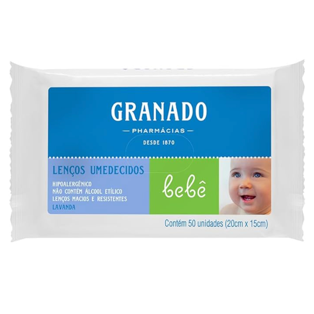 Lenços Umedecidos Granado Bebê Lavanda 50 Unidades | Shopee Brasil