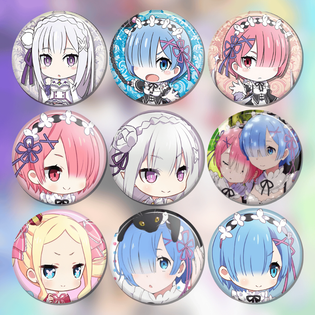 Bottons Re:Zero Anime Kit 4,4cm/3,2cm Personalizado | Shopee Brasil