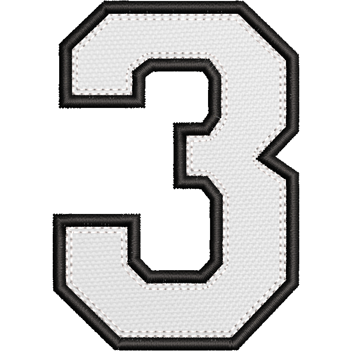 Patch Bordado Número 3 corrida kart 8x5,5cm | Shopee Brasil
