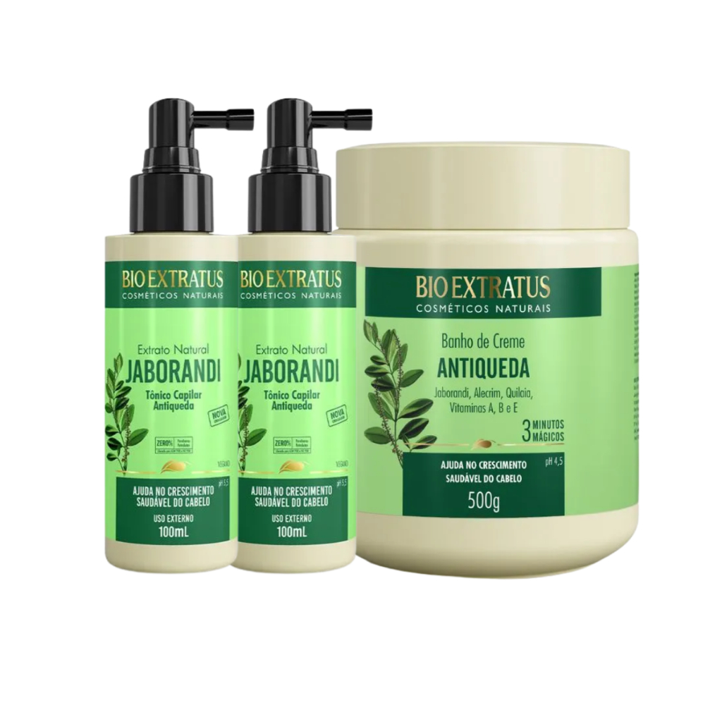 Kit Bio Extratus Jaborandi Antiqueda Jaborandi Máscara 500g + 2 Tônicos ...