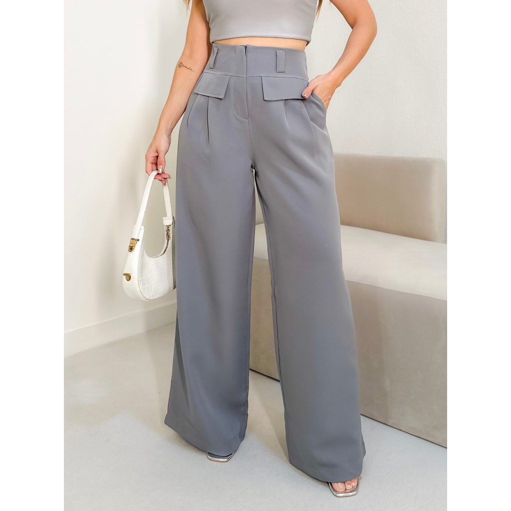 Calça Pantalona Alfaiataria Social L'envers Mode J 017 | Shopee Brasil