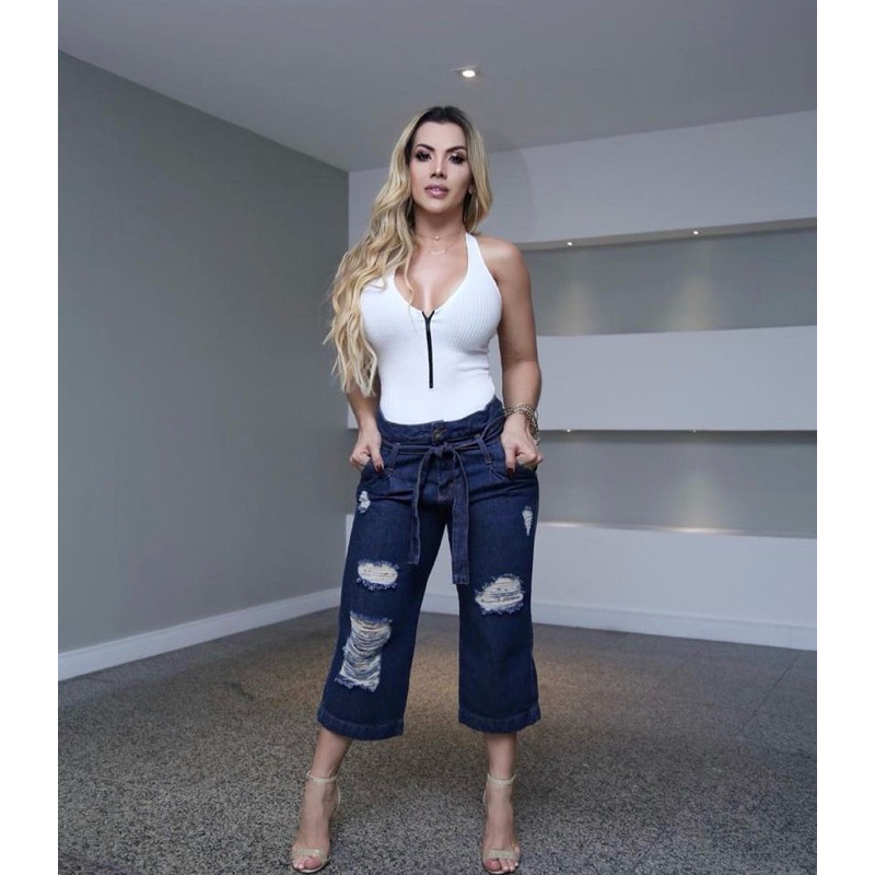 Calça Jeans Pantacor feminina capri c010 | Shopee Brasil