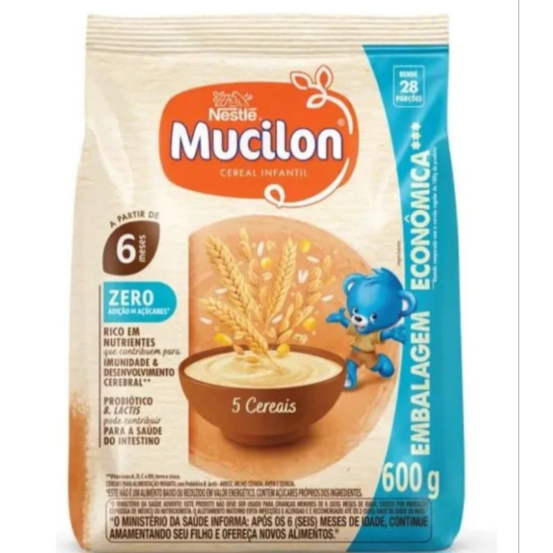 Mucilon 5 Cereais Zero Adição de açúcar 6+ 600g | Shopee Brasil