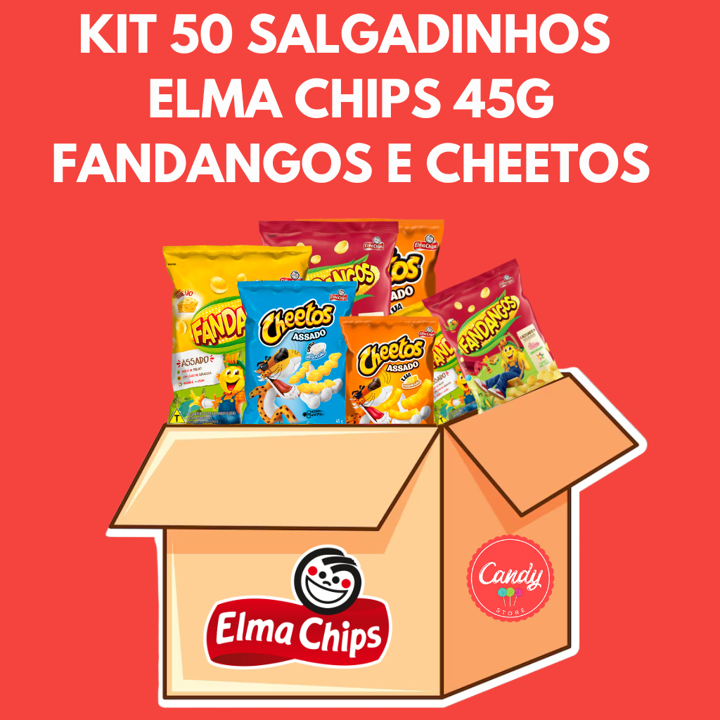 Kit 50 unidades Salgadinho Elma Chips 36g - Fandangos e Cheetos - Sabores diversos | Shopee Brasil