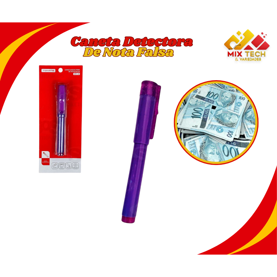 Caneta Detectora de Nota Falsa - TOMATE | Shopee Brasil