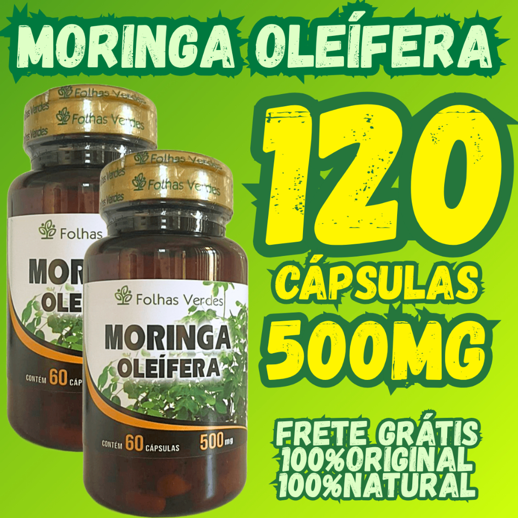 kit com 2 Moringa Oleifera – 60 Cápsulas cada frasco 500MG | Folhas ...