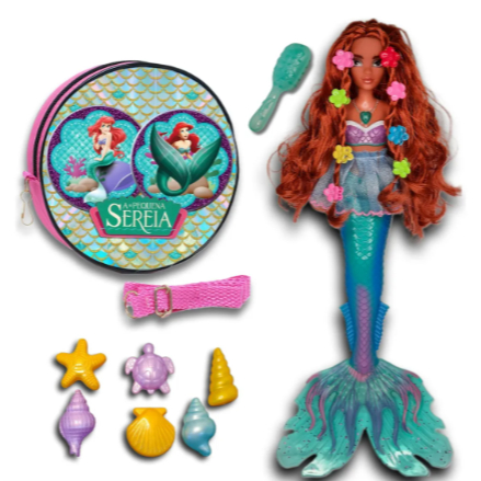 Boneca A Pequena Sereia Ariel Musical Preta Morena Acessório | Shopee ...