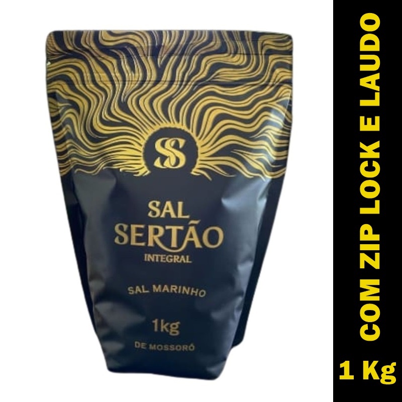 Sal Marinho Integral de Mossoró 1 Kg Sal Sertão Premium Zip Lock com ...