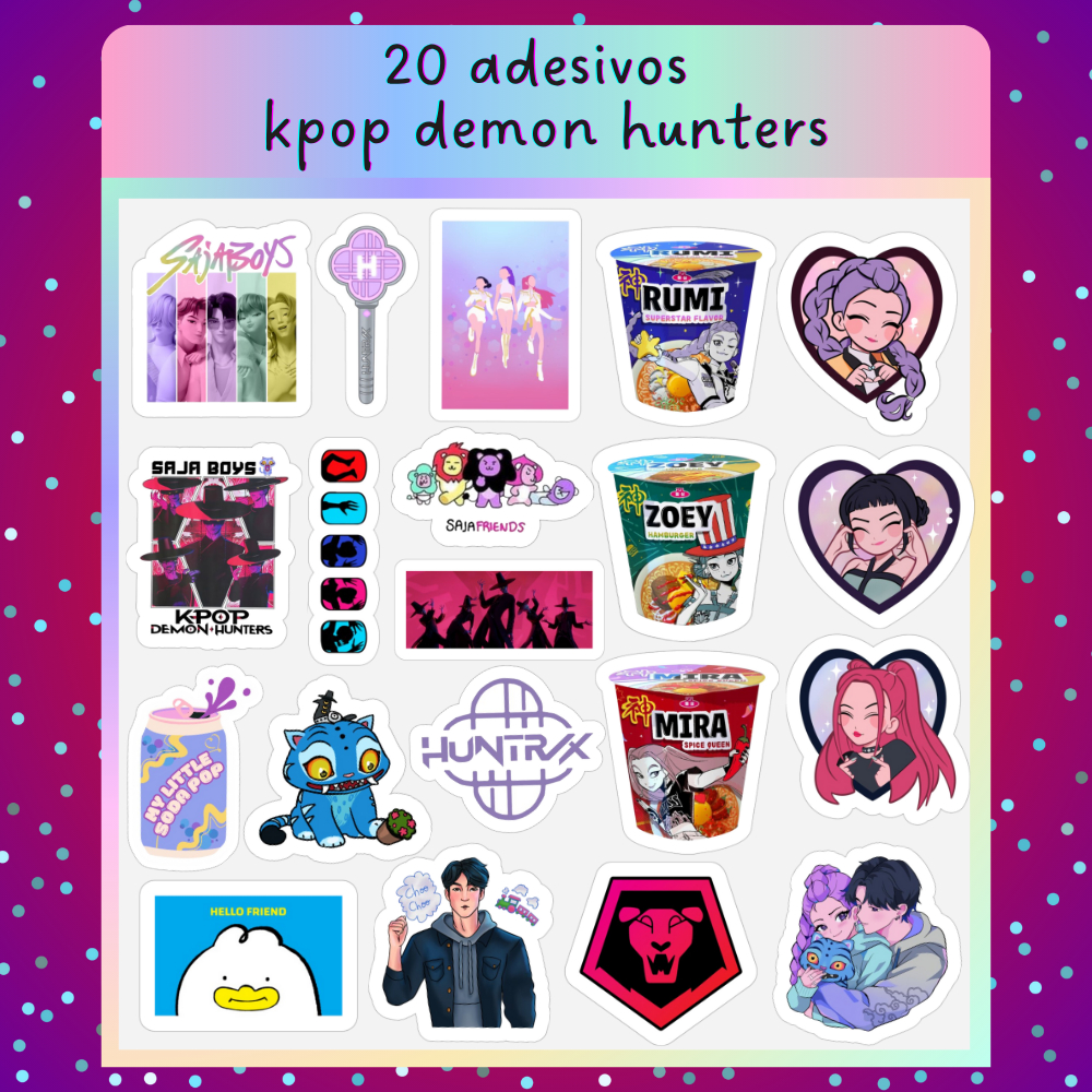 kit 20 stickers kpop demon hunters saja boys huntrix | Shopee Brasil