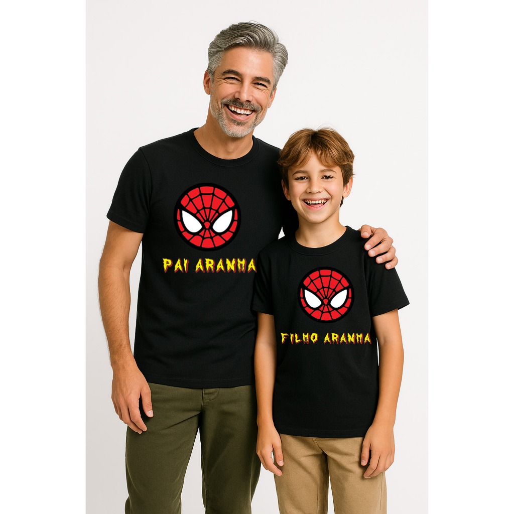 Kit dia pais Pai Aranha Filho ou filha Aranha Homem Aranha 2 camisetas ...