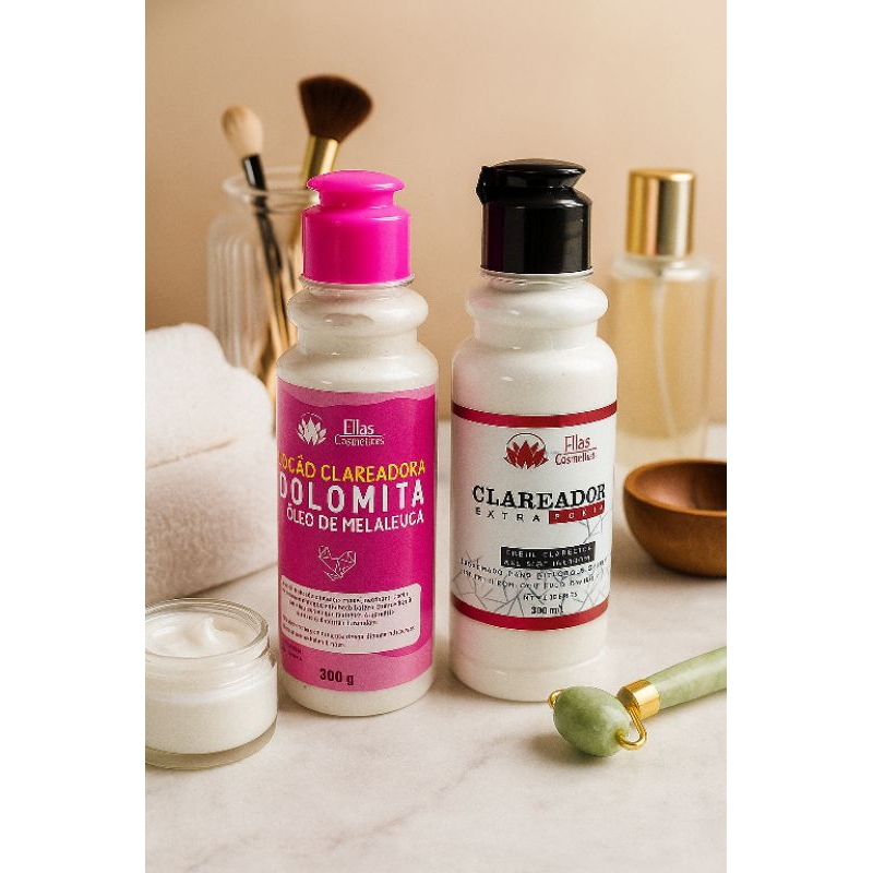 Loção Dolomita Ellas Cosméticos + Clareador Íntimo Extra Forte Ellas ...