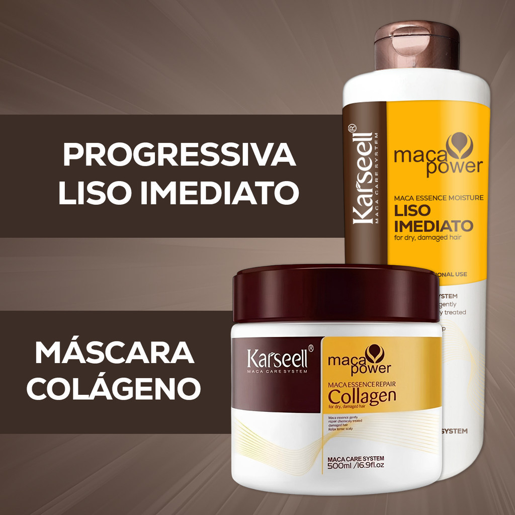 Kit Kars Collagen Máscara 500ml E Progressiva 1L Liso Imediato Super ...