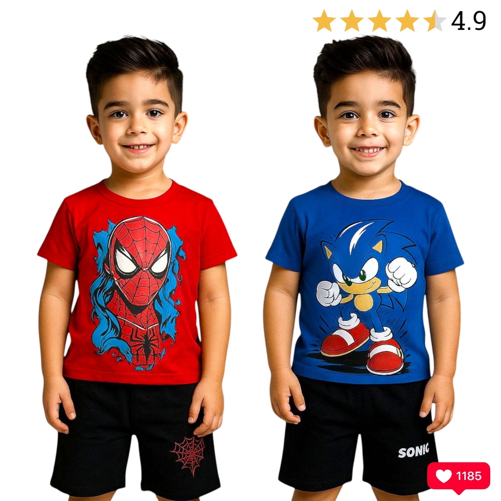 Conjunto Sonic Infantil e Juvenil 2 a 14 anos | Shopee Brasil