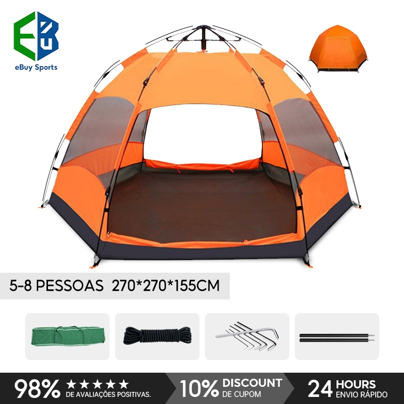 Barraca Camping 5-8 Lugares Grande Ventilacao 270*270*155cm | Shopee Brasil