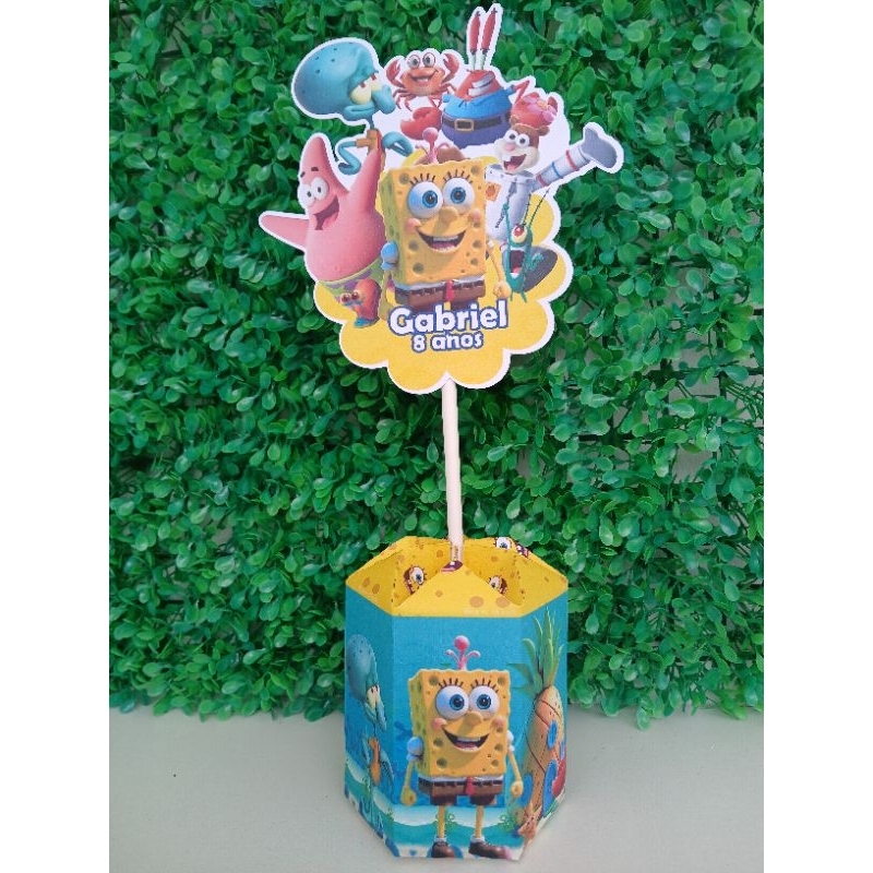 CENTRO DE MESA BOB ESPONJA ( PEGUE E MONTE ) personalizados de festa ...