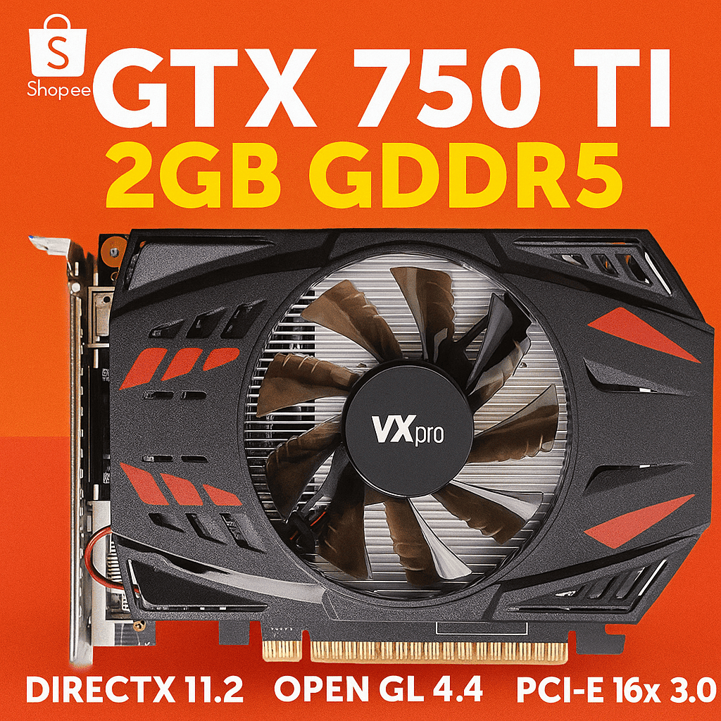 Placa de Vídeo GTX 750 Ti 2GB GDDR5 VXPRO | Shopee Brasil
