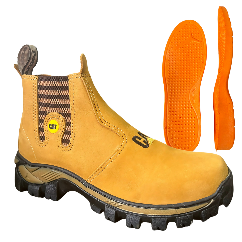 Bota Botina Masculina CAT caterpillar a melhor do mercado Couro ...
