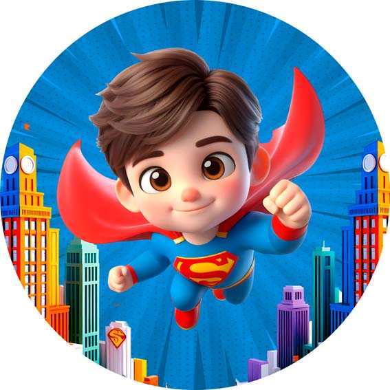 PAINEL REDONDO TECIDO SUBLIMADODECOR SUPER MAN CUTE 1,50m | Shopee Brasil