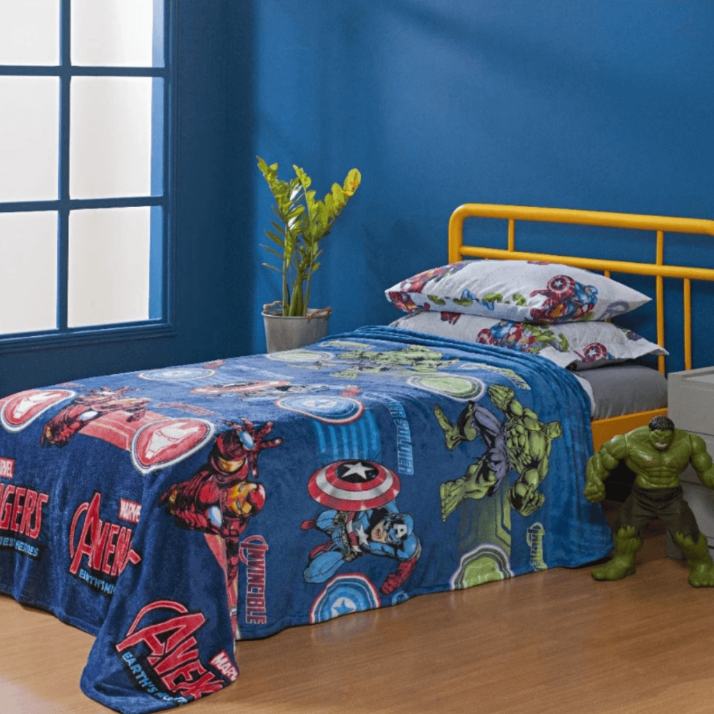 Manta Cobertor Marvel Avengers Super Herois Solteiro 1,50x2,20 Super ...