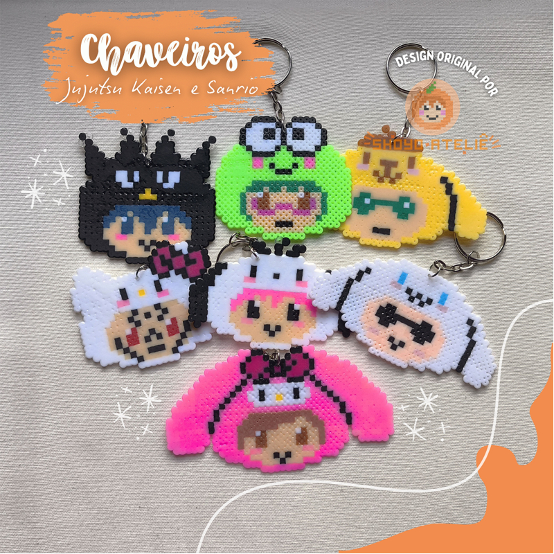 Chaveiro Jujutsu Kaisen Sanrio Pixel Art Hama Perler Beads Satoru Gojo ...