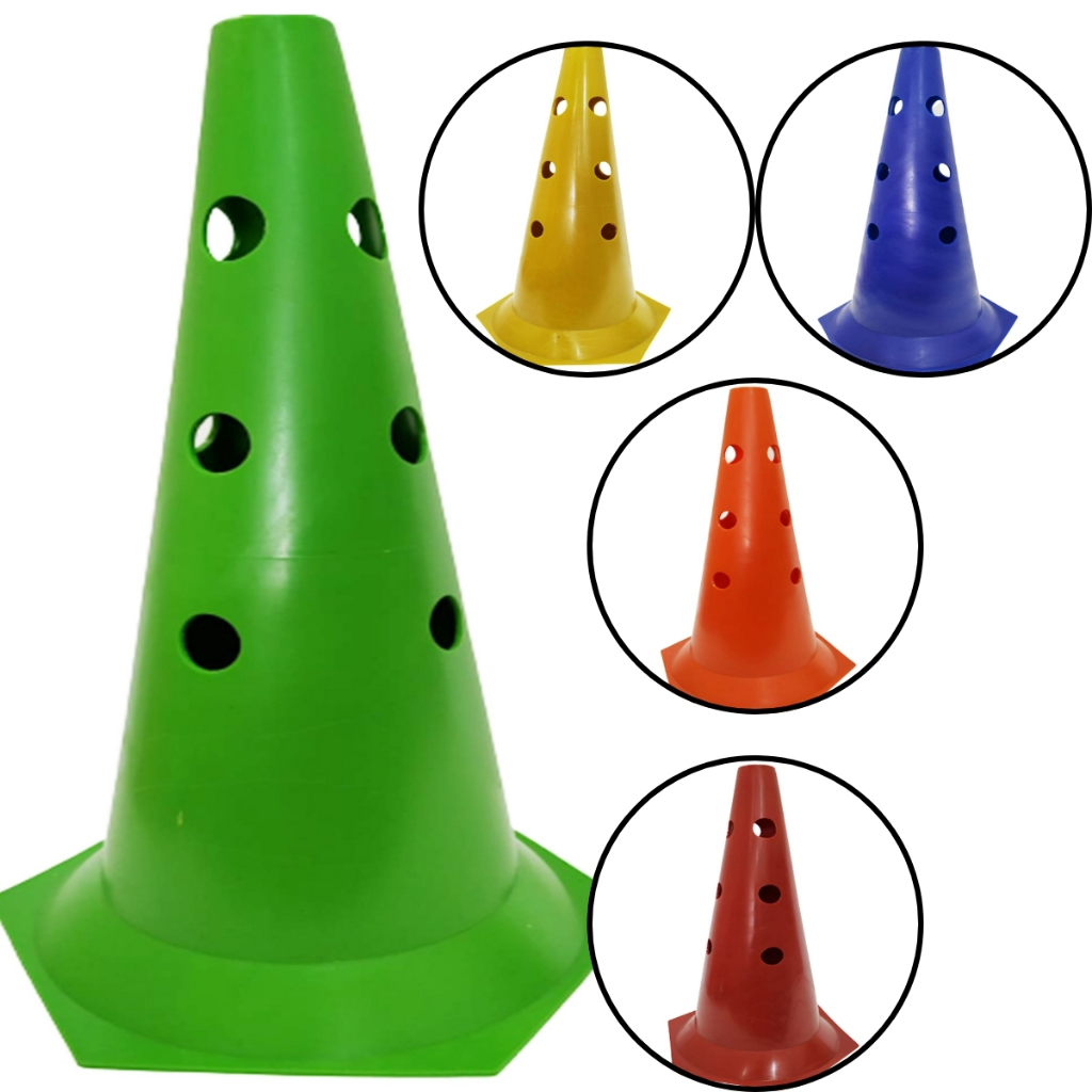 Cone 50 cm Cone de Treino de Futebol Cone Sinalização Cone Furado ...