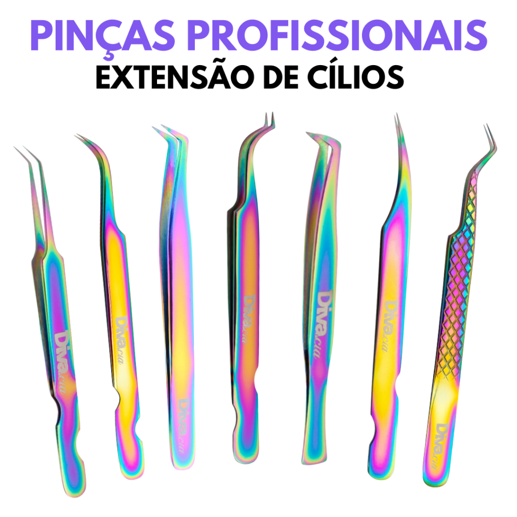 Pinças p/ Extensão de Cílios Profissional Alta Precisão Volume Russo ...