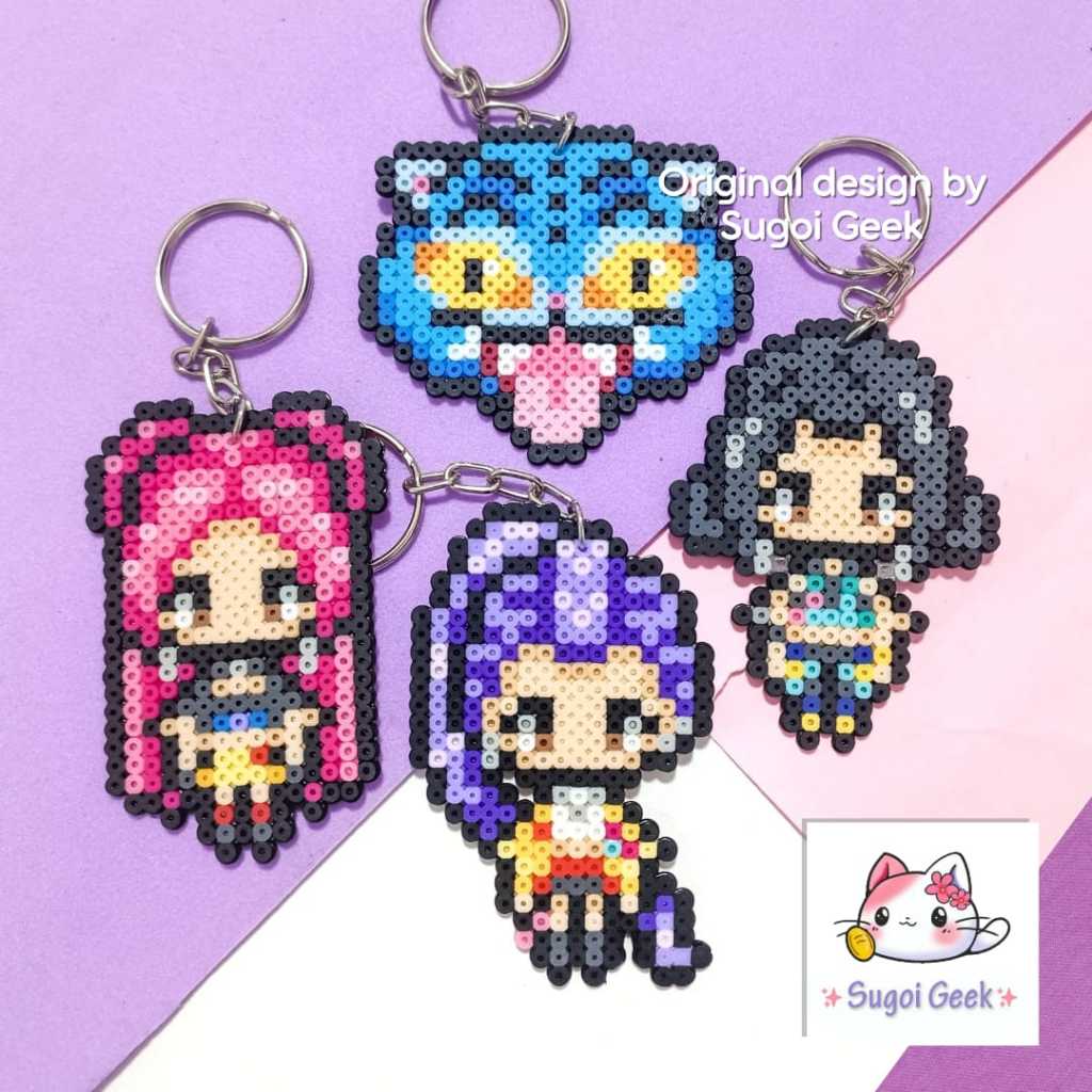 Chaveiro Kpop Demon Hunters Huntrix Hama Beads Pixel Arte Artesanal ...