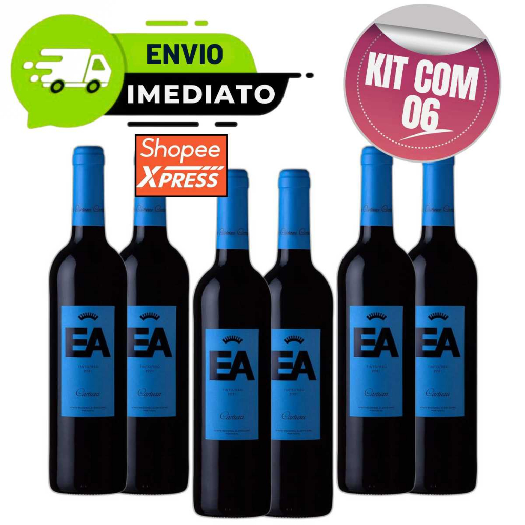 Vinho Tinto Português EA Cartuxa Caixa Com 6 Garrafas 750ml cada ...