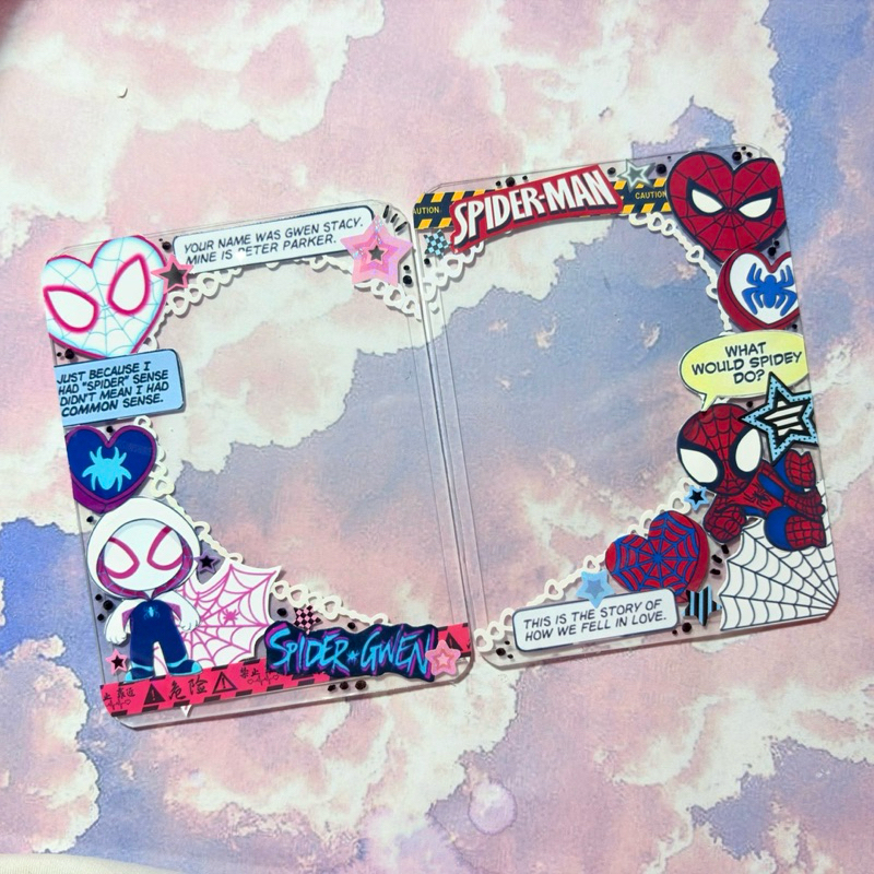 2 Toploader holder kpop photocard- duplinha spider man gwen aranhaverso ...