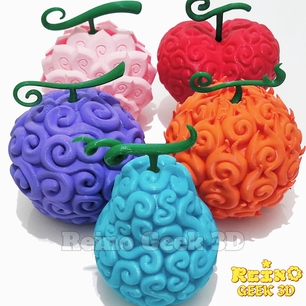 Kit 5 Akuma no Mi | Gomu Mera Gura Ope e Hana em PLA 12cm | Luffy Ace ...