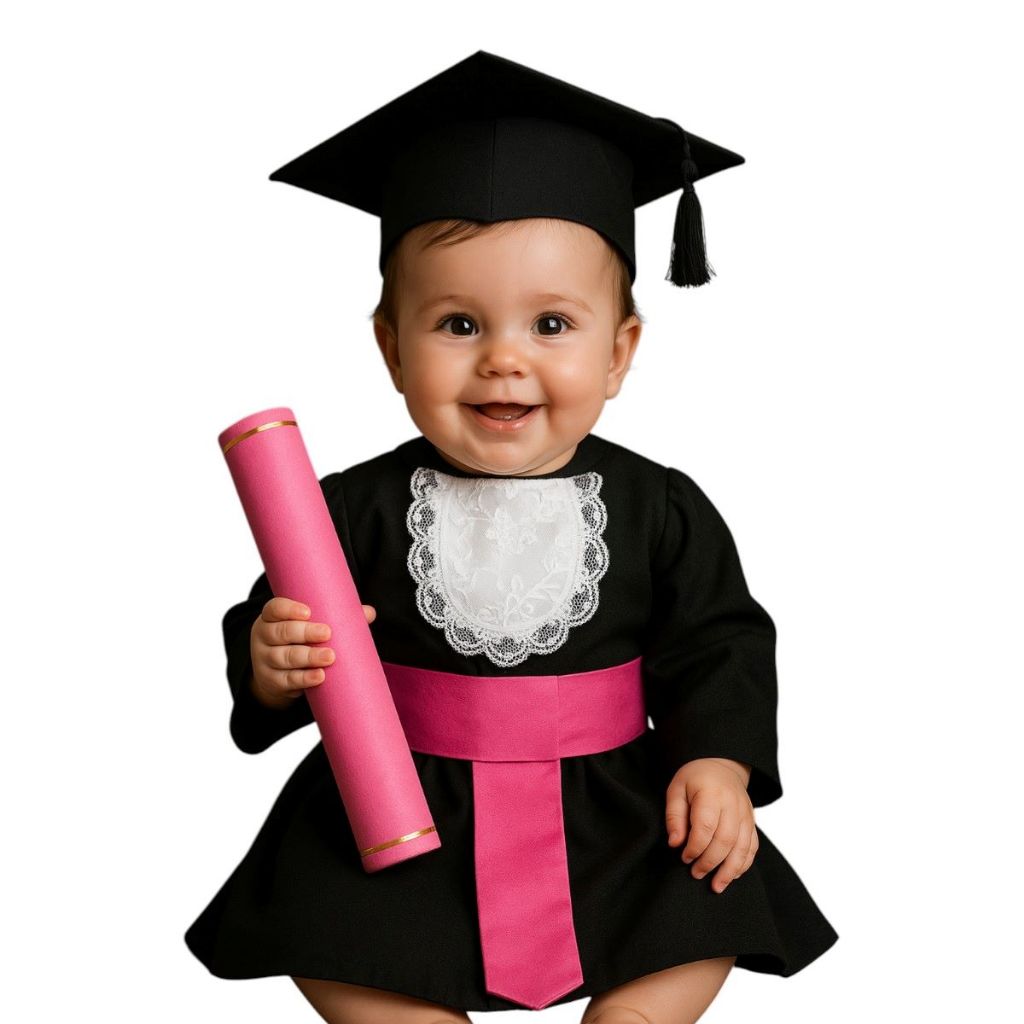 Traje De Formatura Para Bebês – Beca Completa Para Ensaios, Mêsversário ...