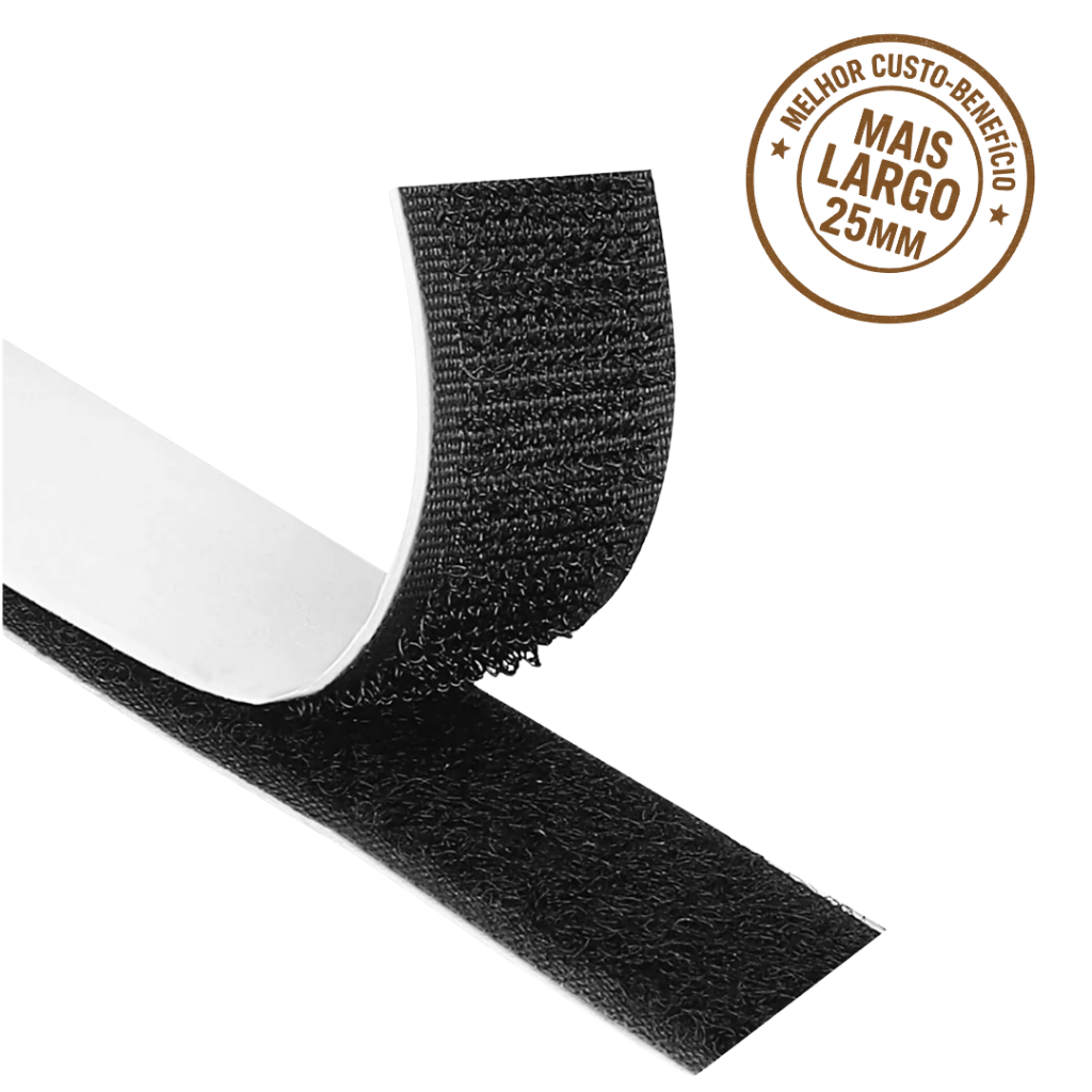 Velcro Adesivo com 25mm de largura Macho e Fêmea Fecho de Contato Dupla ...