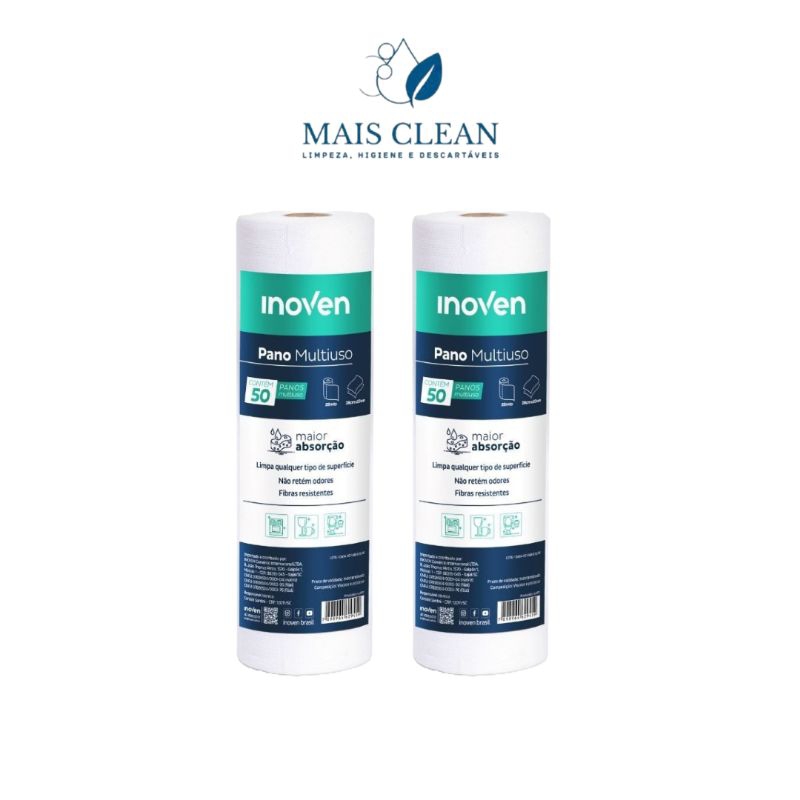 Kit Promocional Pano Multiuso PERFlEX Inoven BRANCO Rolo– 28cm x 50cm ...
