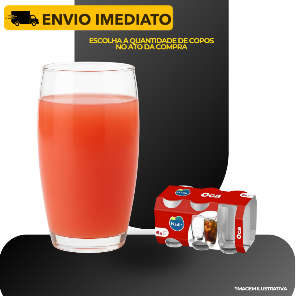 Kit Até 24 Copos Resistente Vidro Multiuso Vitamina Refrigerante Oca ...
