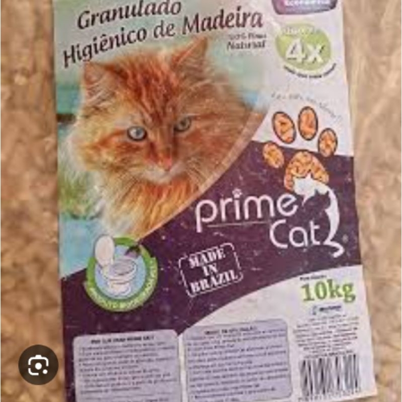 Areia Granulado De Madeira Prime Cat 10kg Shopee Brasil