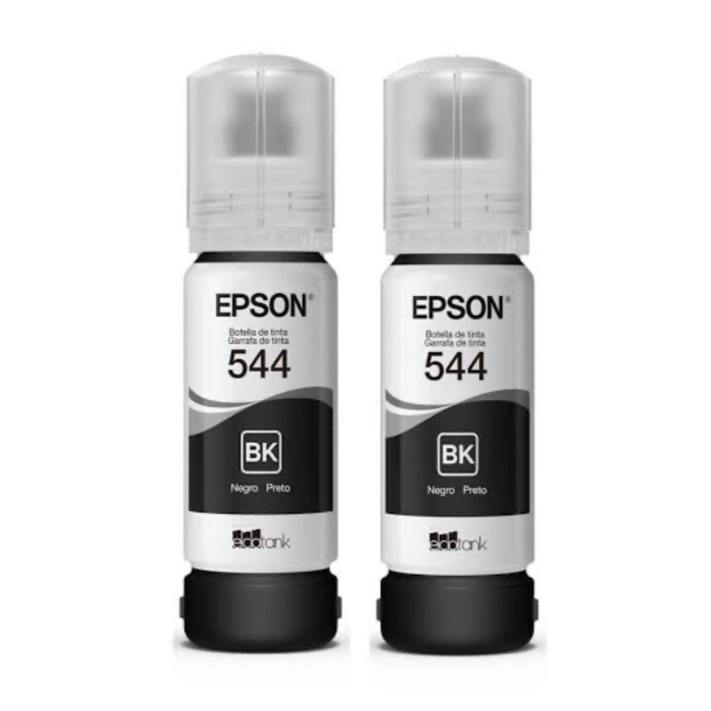 KIT 2 REFIL ORIGINAL EPSON T544 L3110 L3210 L3250 PRETO | Shopee Brasil
