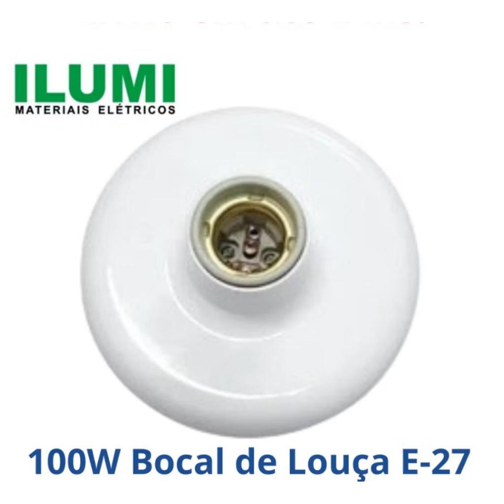 Kit Plafon Com 3 Unidades Pp Bocal Porcelana Branco Redondo100W 250V ...