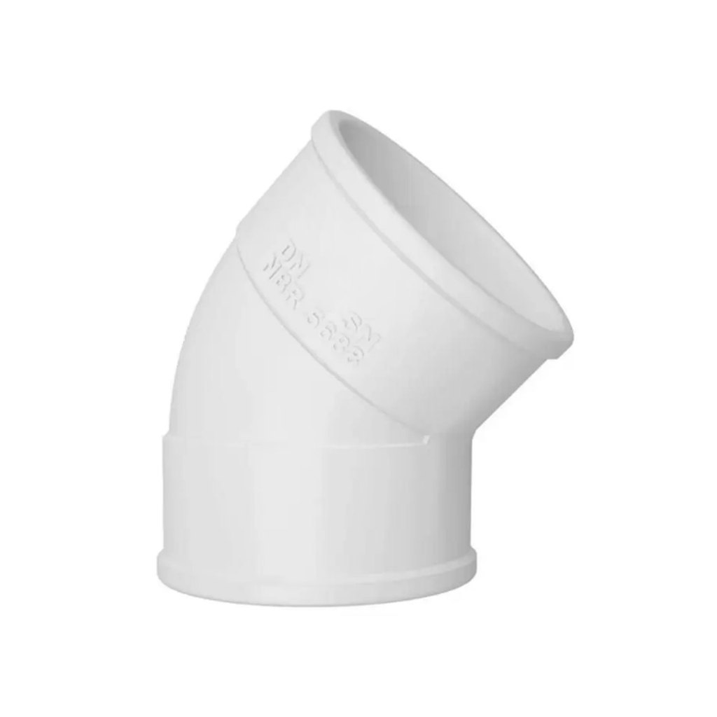 Joelho/Cotovelo Esgoto 45° x 40mm Branca DN50 PVC | Shopee Brasil