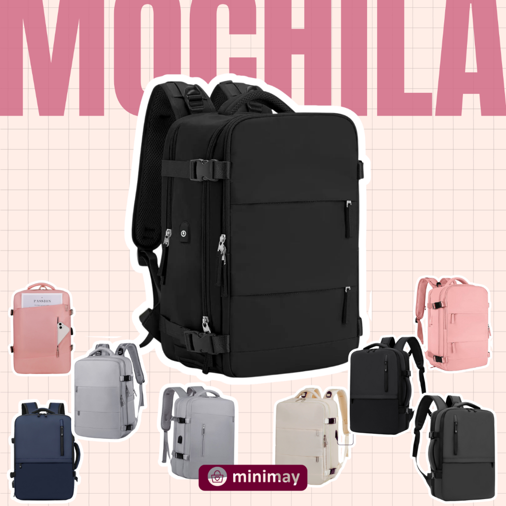 MINIMAY - Mochila de Viagem USB Masculina e Feminina Impermeável ...