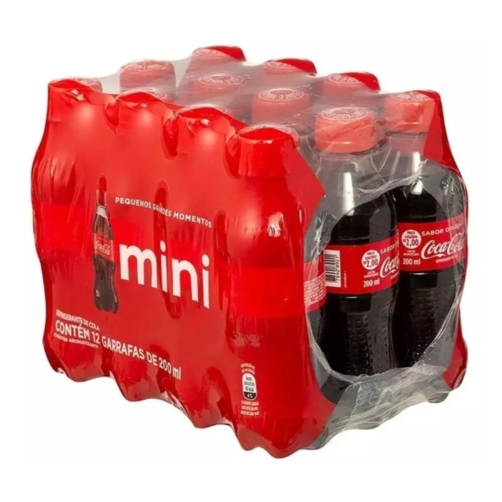 Refrigerante Coca-Cola Mini Pet Pack Com 12 unidades 200ML | Shopee Brasil