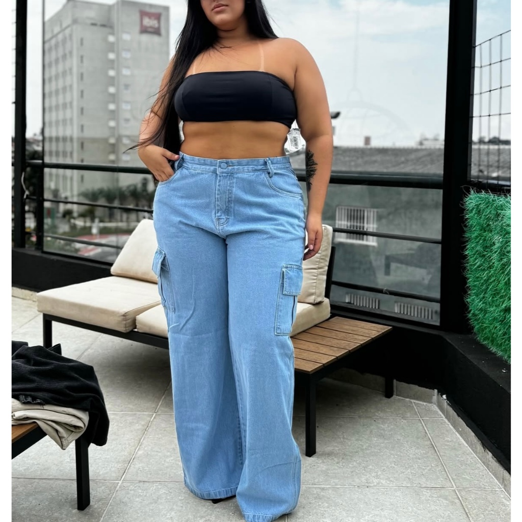 Calça cargo Plus size | Shopee Brasil