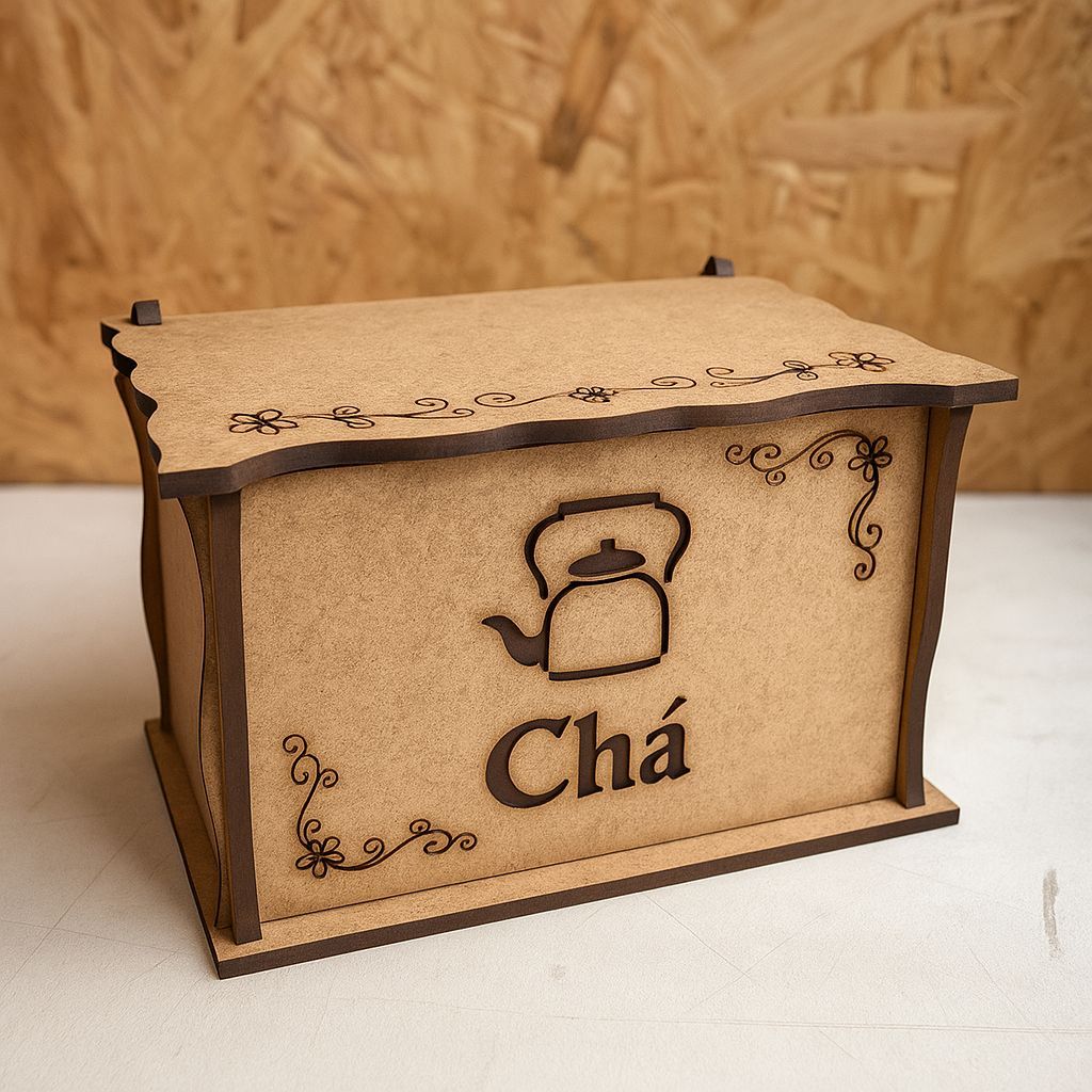Caixa de Chá em MDF Cru 3mm – Artesanato DIY – 10x7,5x7,5 cm (medida ...